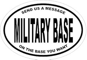 Amazon.com: Military Base, Vinyl Car Decal, White', 5-by-5 inches ...