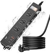 Amazon.com: Black Outdoor Power Strip Weatherproof,3 FT Short ...