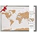 Splosh Travel Map - Large World Map Pin Board in Grey, Wooden Frame ...