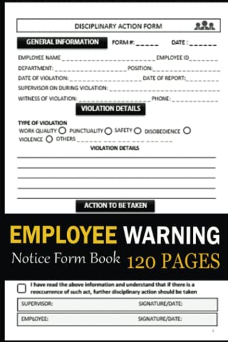 Snapklik.com : Employee Warning Notice Form Book: 150 Forms Employee ...