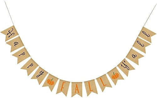 Amazon.com: Burlap Happy Fall Yall Banner Pumpkin Thanksgiving Party ...