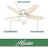 Amazon.com: Hunter Fan 48 inch Low Profile Fresh White Indoor Ceiling ...