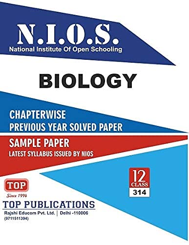 TOP NIOS Class 12 Biology (314) Chapterwise Previous Year Solved Paper ...