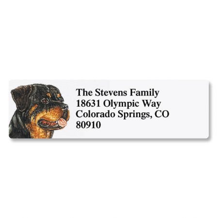 Amazon.com : Rottweiler Pet Portrait Small Return Address Label - Set ...