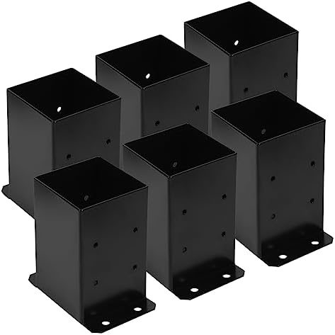Cskunxia 4x4 Post Base 6Pcs Wood Fence Post Bracket Anchor Base ...