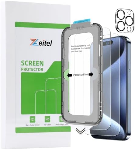 ZEITEL ® Tempered Glass Suitable for iPhone 15 6.1 Inch with Anti ...