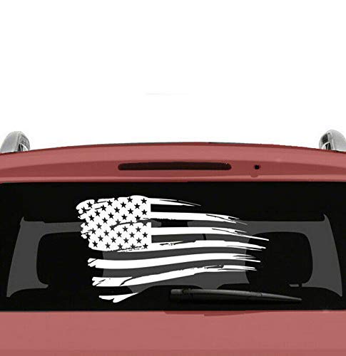 Amazon.com: Tattered Distressed American Flag Decal Vinyl Sticker Car ...