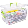 Creahaus 2 Layer Plastic Storage Containers with Lids, Multipurpose ...