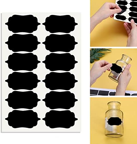 CLICKEDIN 84 Pc Vinyl Black Stickers for Mason Jars Glass Bottles ...