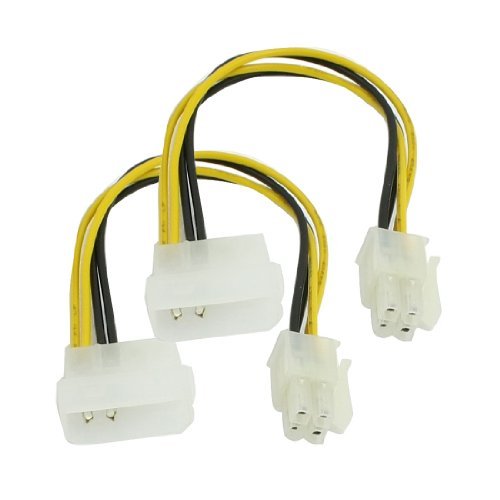 PC Computer ATX 4 Pin Male to 8 Pin Female Connector Power Cable 2 Pcs ...