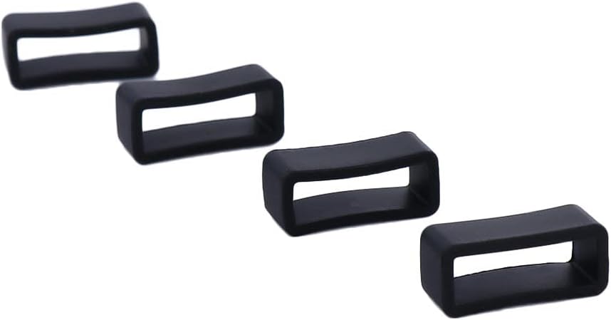 Amazon.com: Silicone Watch Band Strap Loops, 4 Pcs Black Silicone ...