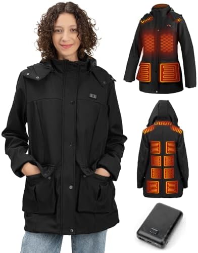 Heated Jacket for Women with Battery Pack 7.4V/16000mAh, Winter Heating ...