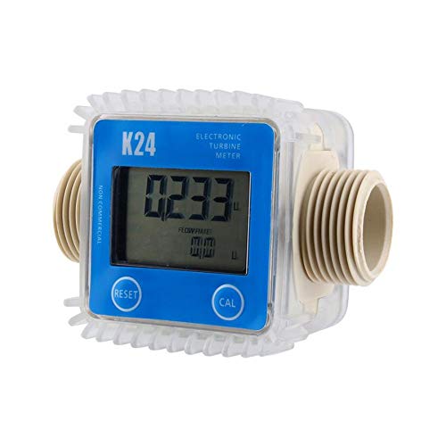 Flowmeter K24 Digital LCD Fuel Flow Meter 10-90L/min Turbine Diesel ...