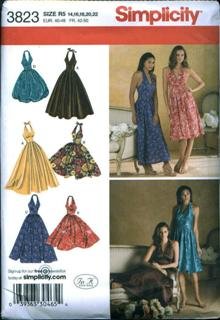 Simplicity 3823 Size 14-22 Halter Dress: Simplicity Pattern Company ...