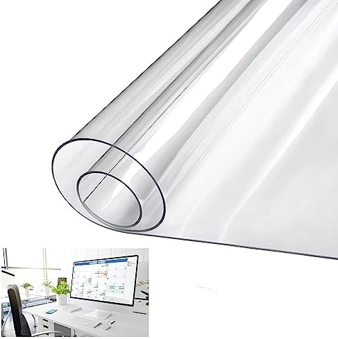 Clear Desk Mat, Non-Slip Transparent PVC Desk Mat, 90 X 40cm Waterproof ...