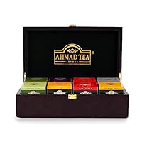 Amazon.com : Ahmad Tea Keeper Wooden Box with 80-Count Assorted Tea ...