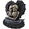 Amazon.com: Ebros Gift Love Never Dies Black Wedding Roses Heart Wreath Skeleton Couple Figurine ...