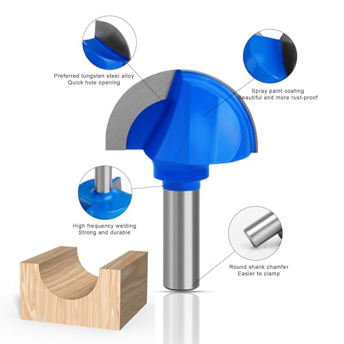 Snapklik.com : ASNOMY 2 Cutting Diameter Core Box Router Bit, 1/2 Inch ...