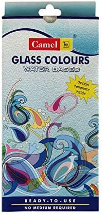 Camel Glass Colours Water Based 6 Shades 10ml Each with 1 Glass Liner ...
