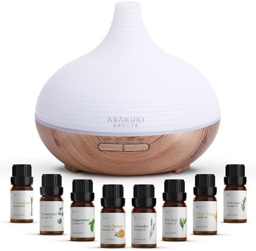 Amazon Basics 200ml Ultrasonic Aromatherapy Essential Oil Diffuser with ...