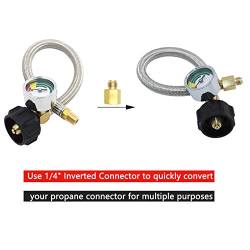 Snapklik.com : 2 Packs UPGRADED 1/4 NPT RV Propane Pigtail Hoses