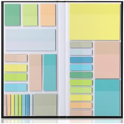Mr. Pen- Transparent Sticky Note Set, 1650 Sheets, Pastel Colors ...