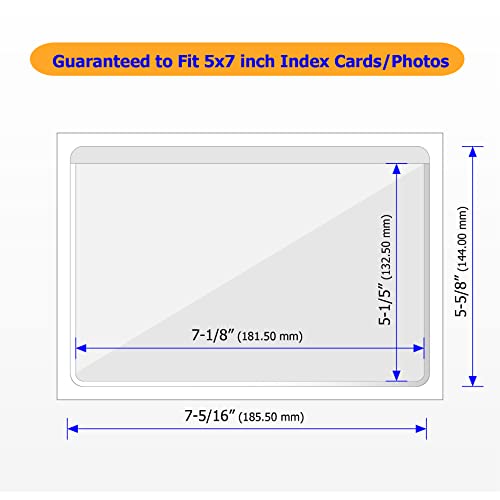 Snapklik.com : Clear Adhesive 5 X 7 Index Card Pockets