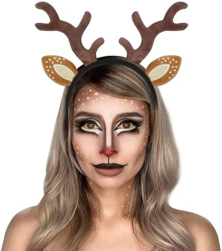 SIOTMERA Reindeer Antlers Headband, Realistic Deer Antlers Headbands ...