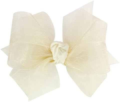 Amazon.com: Wee Ones Girls' Grosgrain Hair Bows with Organza Overlay on ...