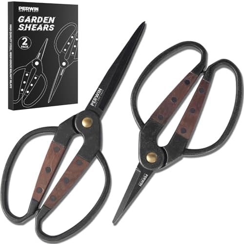 Amazon.com : PERWIN Garden Flower Bonsai Scissors,Walnut Wide Handles ...