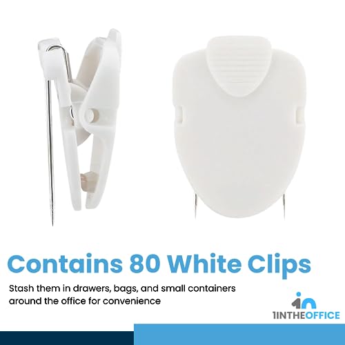 Snapklik.com : 1InTheOffice Cubicle Clips, White, 80/Pack