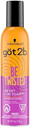Amazon.com: Got2b Be Twisted Air Dry Curl Foam, 8 oz : Beauty ...