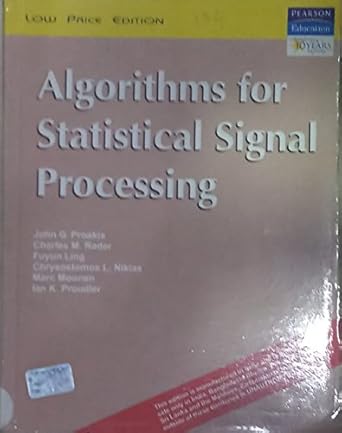 Algorithm For Statistical Signal Processing : Amazon.in: Books