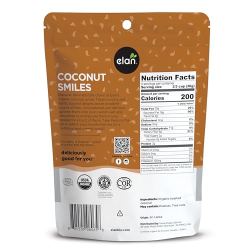 Snapklik.com : Elan Organic Coconut Smiles, 4.4 Oz, Dried Coconut ...
