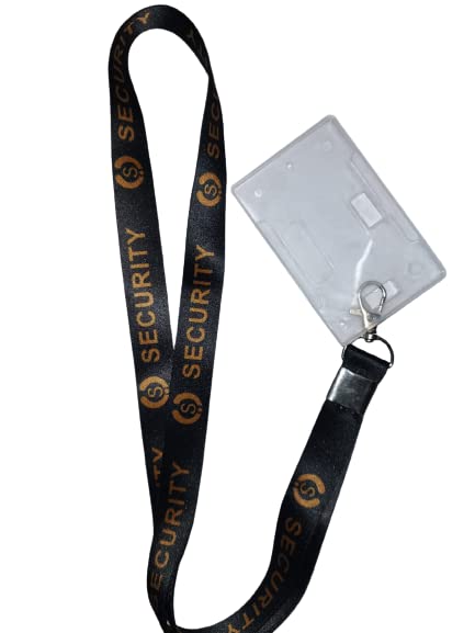 Us Creations ID Card Holder with Security Print Black Lanyard ID Card ...