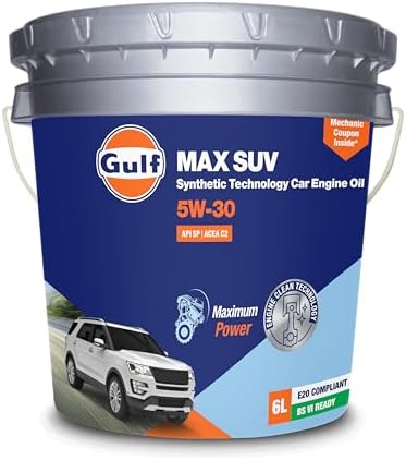 GULF MAX SUV 5W-30 [6 L] Synthetic Technology API SP and ACEA C2 Engine ...