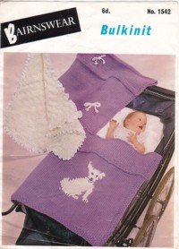 Bairnswear Knitting Pattern 1542, Baby Pram Rugs, Width 22-23 " Length ...