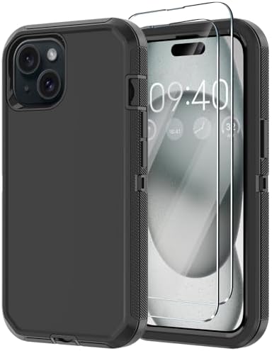 Amazon.com: for iPhone 15 Case, with Built in Screen Protector Heavy ...