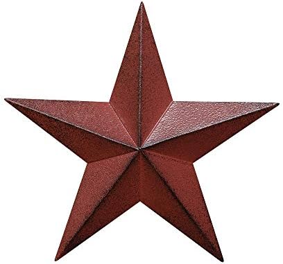 Amazon.com: JoyEvy 24" Rustic Metal Barn Star Wall Decor-Handmade Red ...