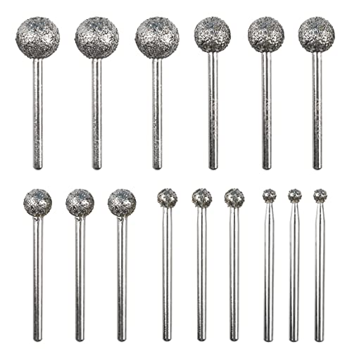 CBRIGHT 1/8 Shank Diamond Grinding Burr Drill Bit Ball Shape Diamond ...