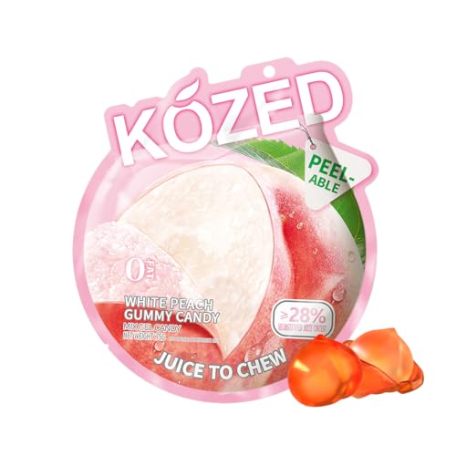 Happy Global Kozed Peelable Gummy Candy White Peach Flavors 3 Pack, Fun ...