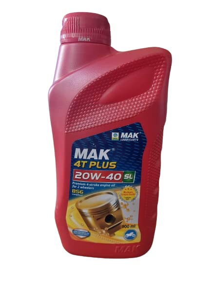 MAK Lubricants 4T Plus 20W-40 Premium 4-Stroke Engine Oil for Bikes ...