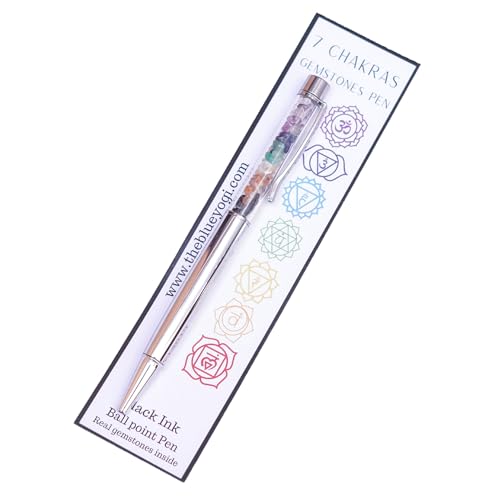 Amazon.com: The Blue Yogi 7 Chakras Gemstones Ball point pen - Black ...