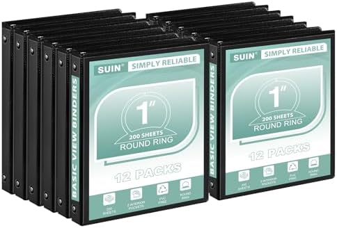 Amazon.com : SUIN1-Inch 3-Ring-Binder, Customizable Clear View Cover ...