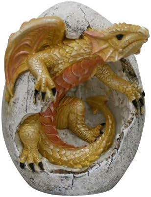 Amazon.com: PTC 4.75 Inch Red Dragon Hatchling in Egg Casing Statue ...