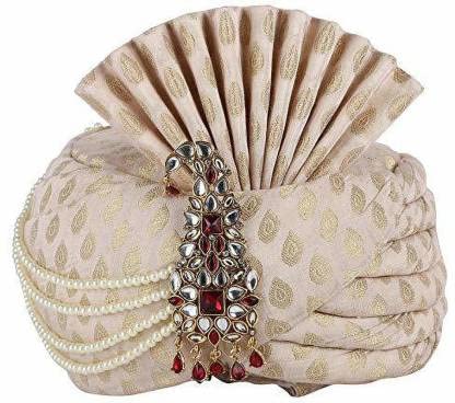 Buy The Krishna Poojan Vatika Embellished Pagri Dulha Safa Turban Pagri ...