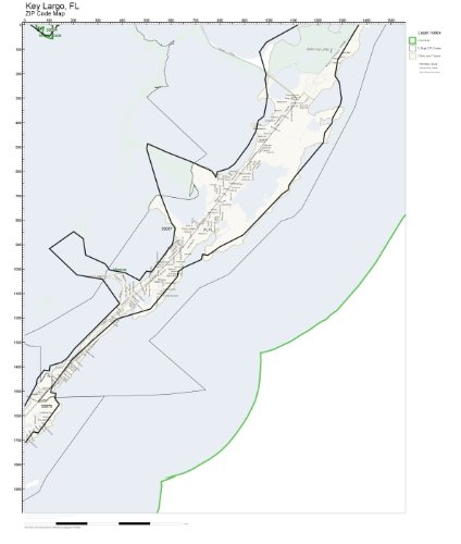 Amazon.com : ZIP Code Wall Map of Key Largo, FL ZIP Code Map Laminated ...