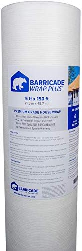Barricade House Wrap Plus 5' x 150' Roll - Ultimate Protection Against ...