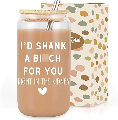 Amazon.com: LEADO 16 oz Glass Cups with Lids & Straws - Friendship ...