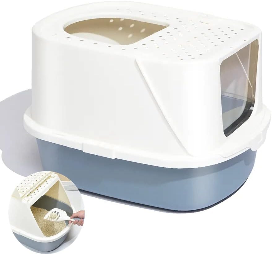 Buy PawLites Cat Litter Box Large with Litter Scoop Flip Open Folding ...